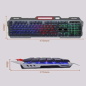 YXHS RGB Gaming Keyboard and Backlit Mouse Combo,USB Wired Backlit Keyboard,LED Gaming Keyboard Mouse Set for Laptop PC Computer Game and Work