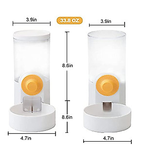 2 PCS Pet Dog Cat Hanging Automatic Feeders Drinking Bowls 40oz,Auto Gravity Pet Feeder and Water Set,Cage Pet Feeding Bowls Dispenser for Cats Dogs Puppy, Rabbit Hamsters Chinchilla Hedgehog Ferret