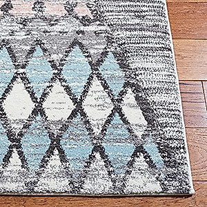 Safavieh Carousel Kids Collection 4' x 6' Grey / Pink CRK117F Boho Distressed Area Rug