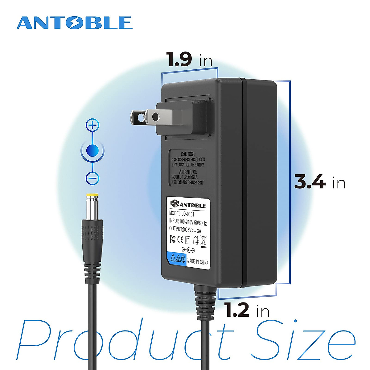 Antoble 6.6ft Cord 5V 3A AC Adapter Wall Charger for Pioneer Pro DDJ-SX2 DDJSX2 DJ Controller Power Supply