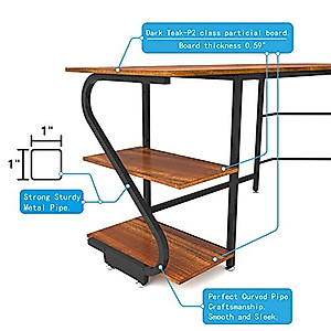 Weehom Reversible L-Shaped Desk with Shelves Large Corner Gaming Computer Desks for Home Office Writing Workstation Wooden Table