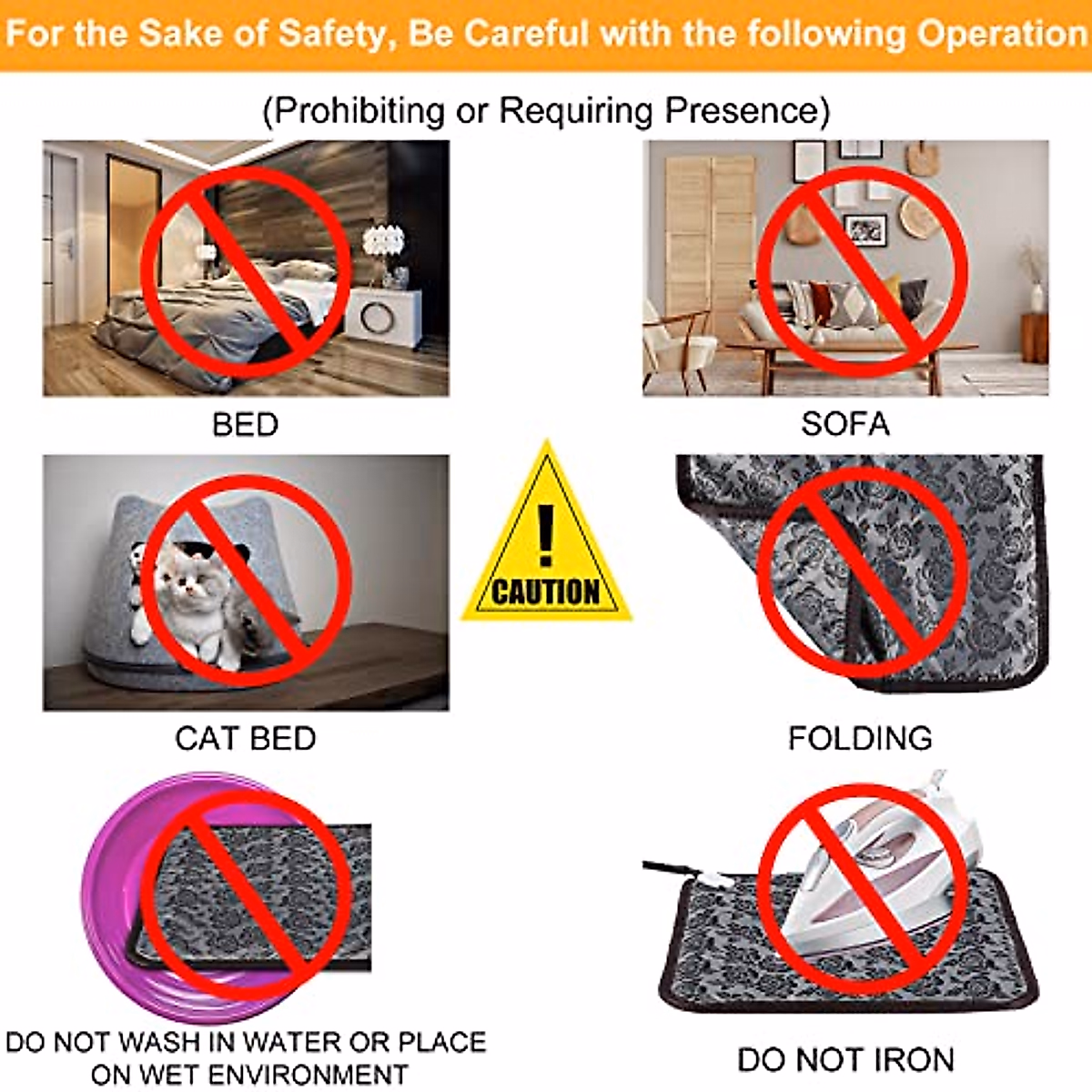 2 Pcs Pet Heating Pad Heated Dog Bed Waterproof Cat Warming Pad Adjustable Heated Dog Pad Pet Electric Heating Mat with Washable Cover, Switch, Anti Bite Steel Cord for Pets Puppy 17.7 x 17.7" (Gray)