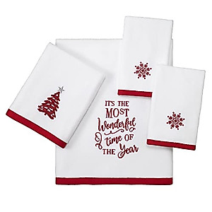 Avanti Linens - Fingertip Towel, 100% Cotton Velour, Holiday Decor, Set of Two (Sparkle Collection)