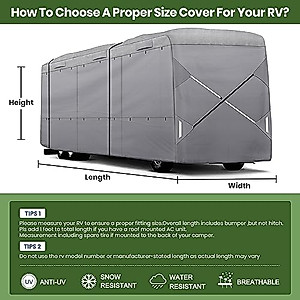 XGear Outdoors Class A RV Cover Windproof Upgraded fits 30' - 33' RV Motorhome, Extra-Thick 5 Layers Anti-UV Top Panel, Rip-Stop with 2PCS Extra Straps (Fits 30' - 33'/ W Tire Covers)