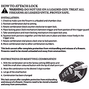 Teenidea Universal Combination Gun Trigger Lock - Fits Pistols, Rifles, Shotguns,10pcs