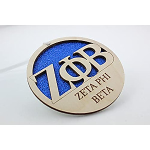 Sorority Shop Zeta Phi Beta Ornament - Laser Carved Greek Letter Wood Ornament - 3" Round