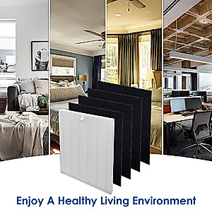 Flintar D360 H13 True HEPA Replacement Filter D3, Compatible with Winix D360 Air Purifier, H13 Grade True HEPA and 4 Activated Carbon Filters, Item Number 1712-0101-02, D3 Filter