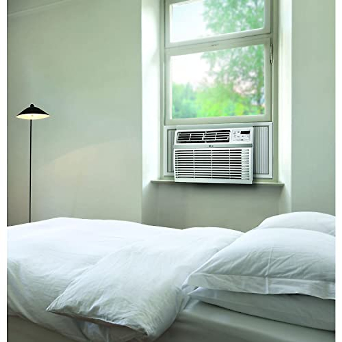 LG 8,000 BTU Smart Window Air Conditioner, Cools up to 350 Sq. Ft, Smartphone and Voice Control Works ThinQ, Amazon Alexa and Hey Google, Energy Star, 3 Cool & Fan Speeds, 115V, 8000, White