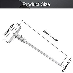 Utoolmart Depth Gauge Vernier Caliper 200mm X 0.02mm Carbon Steel Measuring Tool 1Pcs