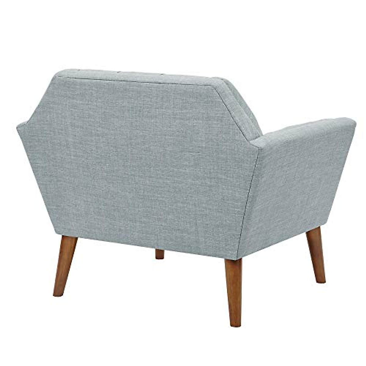 INK+IVY Newport Accent Armchair-Solid Wood Frame, Flare Arm Family Chairs Modern Mid-Century Style Living Room Sofa Furniture, Light Blue