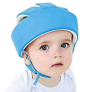 Ocanoiy Baby Safety Helmet Toddler Children Headguard Infant Head Cushion Protective Harnesses Cap Soft Adjustable Kid Safety Hat Head Protector (Blue)