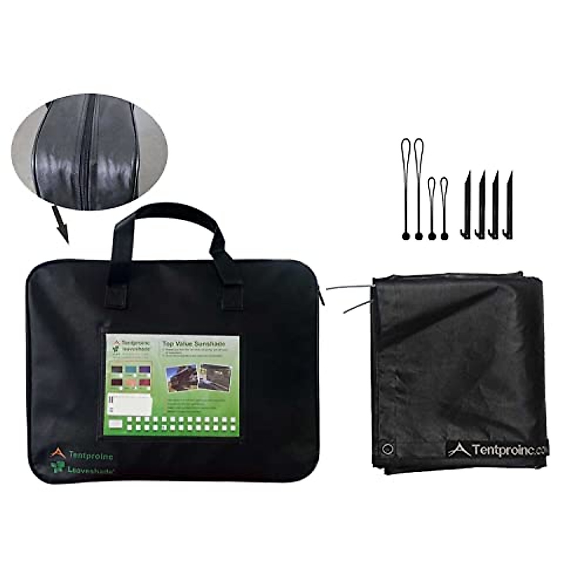 RV Awning Sun Shade Screen 8' X 15' 3'' Black Tentproinc Mesh Sunshade Camper Trailer Awning Shade Screen UV Blocker Completed Kits - 3 Year Warranty