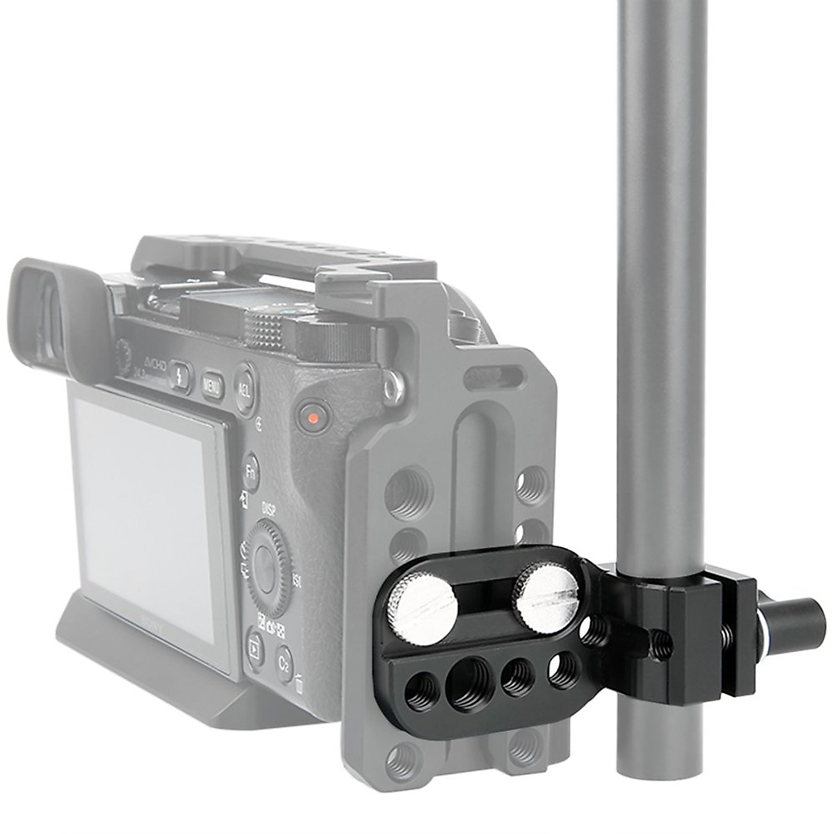 NICEYRIG Mini Mounting Plate with 15mm Rod Clamp for Monitor EVF Transmitter Receiver to 15mm Rod - 166