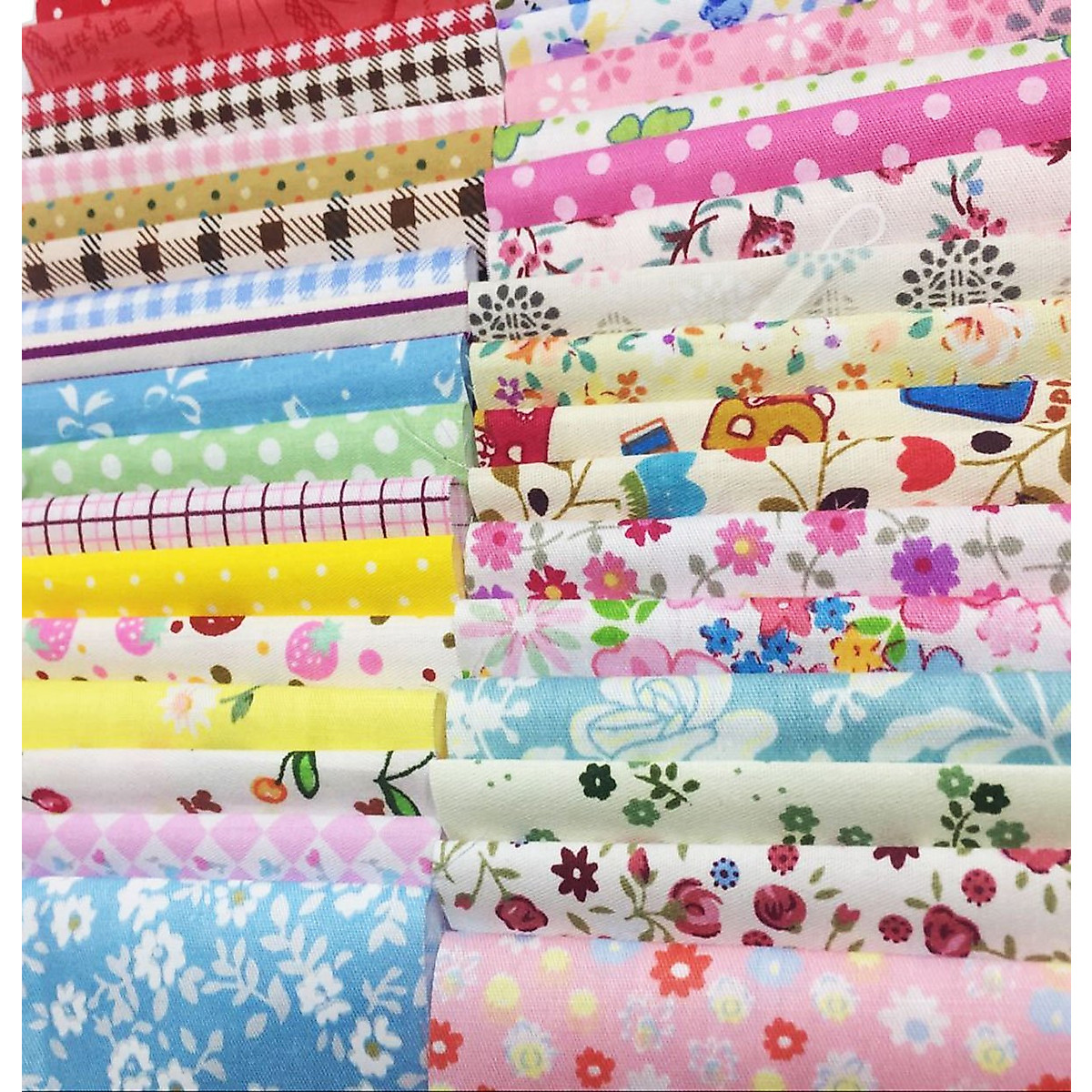 levylisa 200 PCS 4'' x 4''100% Precut Cotton Fabric Bundles, DIY Sewing Quarters Bundle, Cotton Quarter Fabric Bundle, Precut Fabric, Quilting Fabric Bundles, Precut Quilt Kit, Vintage Sheet Supply