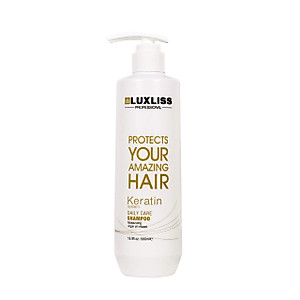 Luxliss Keratin Daily Care Shampoo and Conditioner Set, 2 Pack (16 Fl Oz each), Moisturizing, Anti-frizz, Repairing, for Chemically Treated Hair, Argan Oil