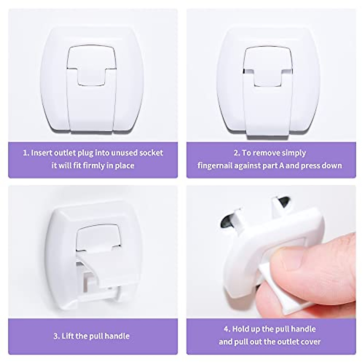 Outlet Covers Baby Proofing（32 Pack）with Hidden Pull Handle Child Safety Socket Cover Electric Power Plug Covers Protector Caps