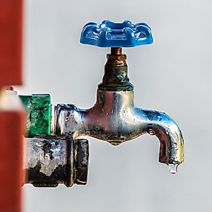 Pndeyo 2pcs 6x6mm Outdoor Faucet Handle, Round Wheel Hose Bib Handle, Rustproof Water Spigot Handle Outside Water Valve Faucet Handle Replacement Parts for Garden Courtyard Bathroom- Blue