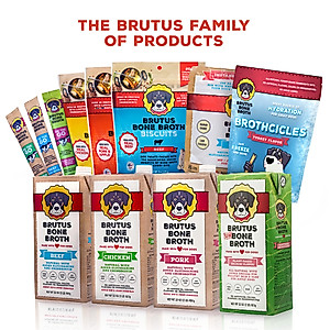 Brutus Bone Broth Biscuits (Chicken) - Healthy Dog Treats - Natural Dog Biscuits with Dog Bone Broth and Real Chicken Meat - 18 Grams of Protein - 8 OZ (Pack of 2)