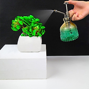 REFFU Plant Mister Spray Bottle 6.3 Inches Tall Vintage Plant Spray Bottle, Plant Sprayer Mister,Plant Spritzer, Watering Can with Top Pump for Indoor House Plants, Garden,Cleaning (Yellow)