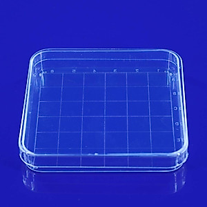 Scicalife 10 Sets Square Petri Dish with Lids, Plastic Material, Container for School Lab Science Experiment