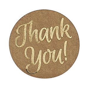 Great Papers! Seals Thank You Self-Adhesive Stickers, 250 Count Kraft, 1.57" (2017012)