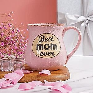 Asmwo Mom Gifts for Women Best Mom Ever Funny Birthday Gifts for Mom New Mom Gifts for Women Mother Wife Pregnant Mom Bonus Mom Christmas Gifts Ideas for Mom 16oz Pink Coffee Mug Mom Coffee Cup