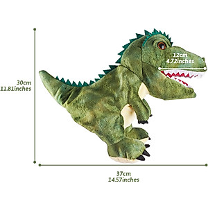 Omoojee Plush Dinosaur Hand Puppets, Soft Dinosaur Toy Stuffed Puppets Gifts for Kids (2 pcs)