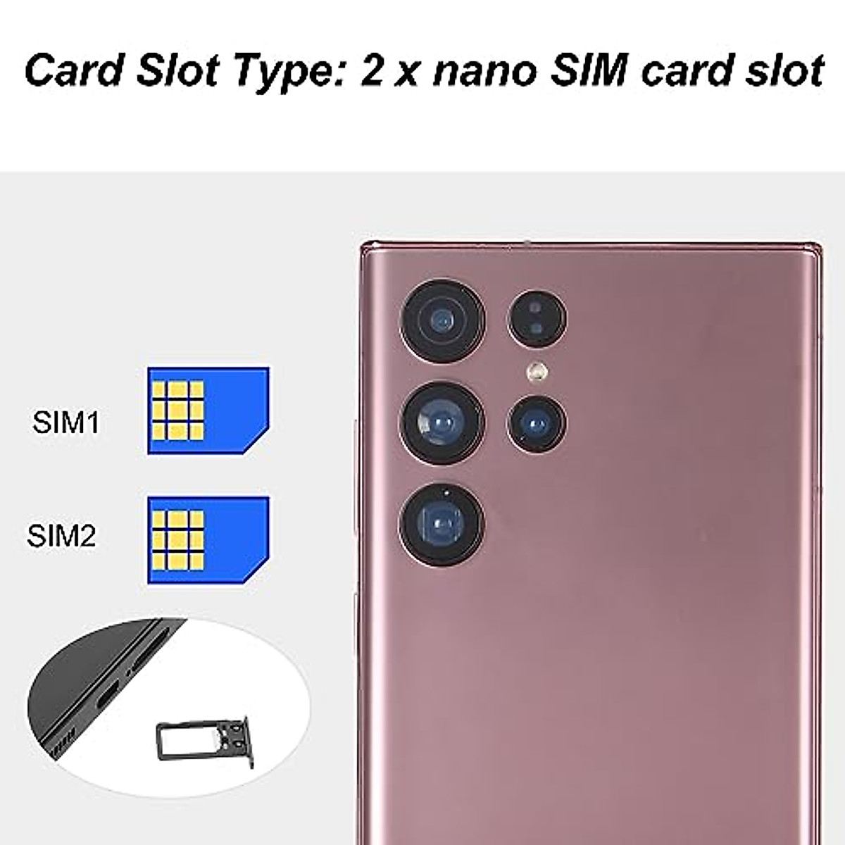 GOWENIC S23+ Ultra Pro Unlocked Cell Phone, 4G LTE Mobile Phone with 6.5 Inch HD Curved Screen, MTK6753 Chip, 8GB RAM, 128GB ROM, Built in Stylus, Support WiFi, BT, FM, GPS, etc (Rose