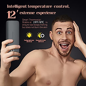 Waxfans Roll on Wax Kit for Men,Wax Warmer for Hair Removal,15min Wax Melter,at Home Waxing Kit,Wax Roller Kit for Full Body,Rose Wax Roller