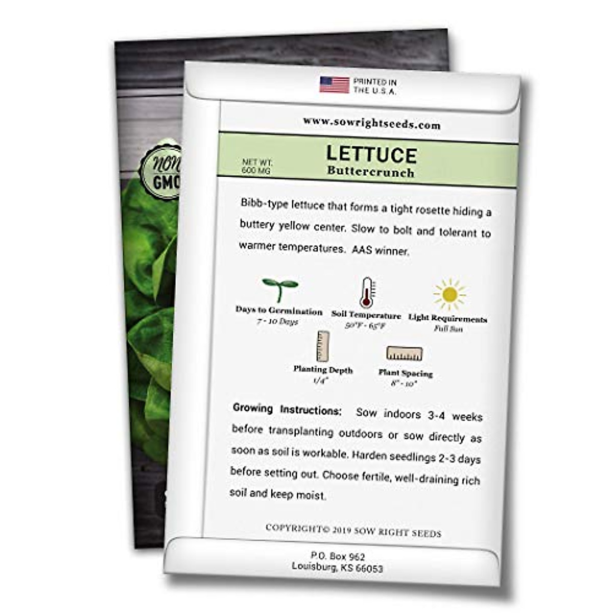 Sow Right Seeds - Buttercrunch Lettuce Seed for Planting - Non-GMO Heirloom Packet with Instructions to Plant a Home Vegetable Garden, Indoors or Outdoor; Great Gardening Gift (4)