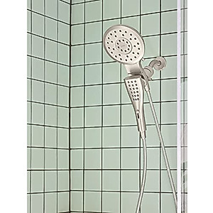 Moen Verso Spot Resist Brushed Nickel Rainshower/Handshower Combination with Infiniti Dial and Magnetix Docking, 60" Hose, 220C2EPSRN