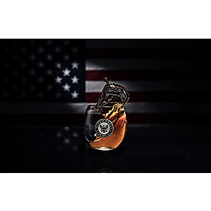 Globe Whiskey Decanter Set with 4 Liquor Glasses - Navy Whisky Decanter & Glass Set with Wood Base and 9 Whiskey Stones - Father's Day - Navy Gifts for Men - Bourbon and Scotch Military Gifts for Dad