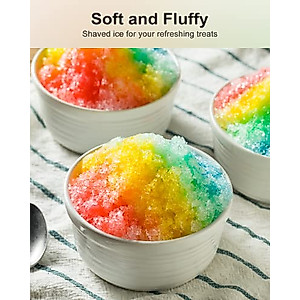 CROWNFUL Shaved Ice Machine Snow Cone Machine, 2 Ice Cups with Lids, Ice Shaver Machine for Snow Cones, Snowballs, Frozen Cocktails and More, Easy to DIY with Snow Cone Syrup at Home