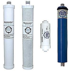 KleenWater KWAC-30 Compatible With Culligan AC-30, LC-50 and AC-50 Filters, Made in the USA Cartridge and Membrane, Set of 4