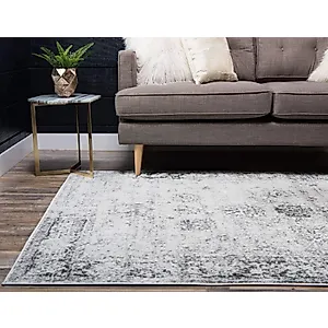 Unique Loom Sofia Collection Area Rug - Casino (7' 1" x 10' Rectangle, Gray/ Beige)