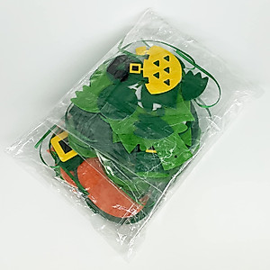 GloDreAm 12PCS Saint Patrick Day Craft Kit, Shamrock Lucky Irish Crafts for Kids Classroom Activity Party Favors Supplies