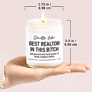 Younift Best Realtor Candle, Realtor Gifts for Women, Men, Realtor Gifts, Christmas, Closing Gifts for Realtors, Real Estate Agent Gifts, Funny Thank You Gifts for Realtor, Salesperson, Broker