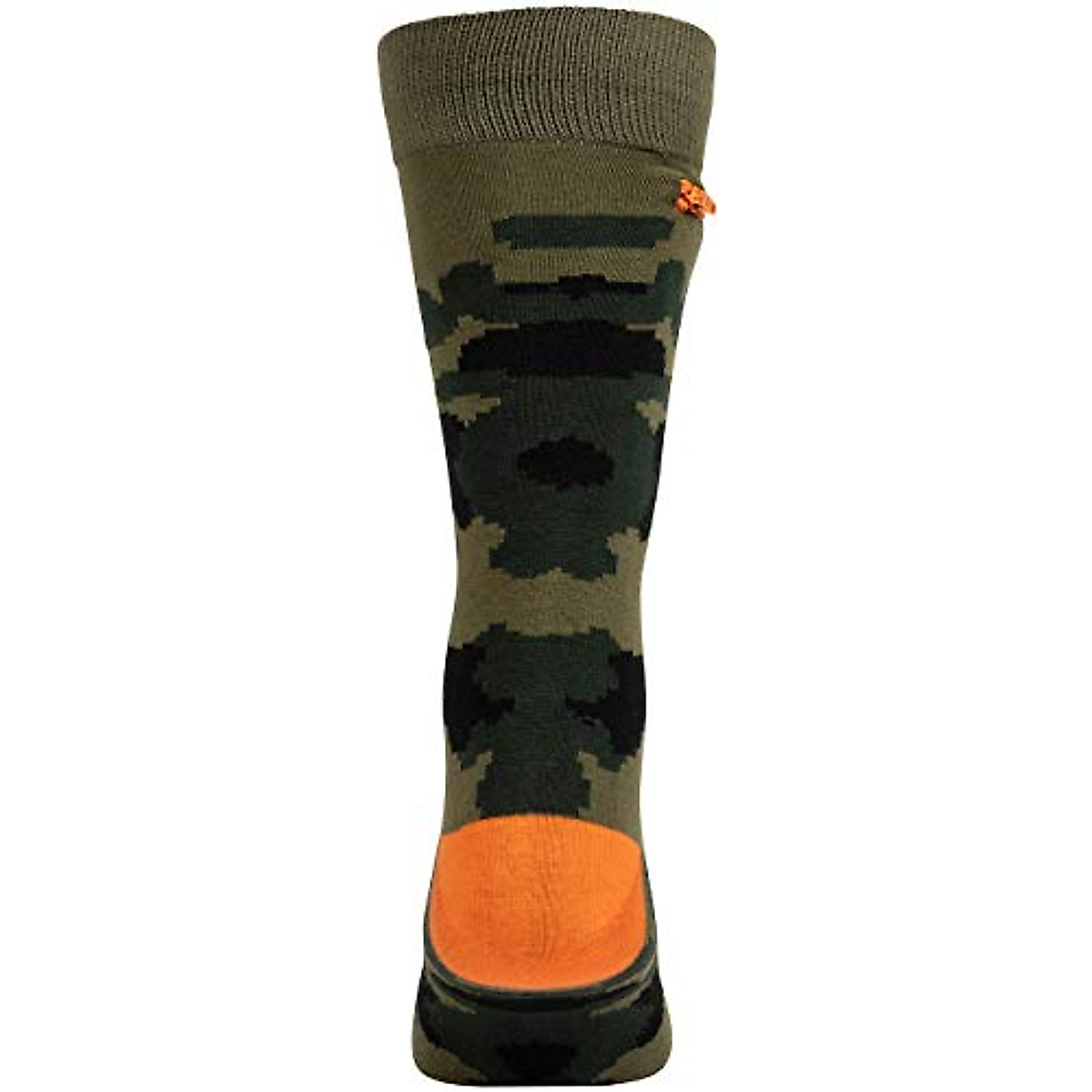 Pocket Socks Mens, The Hunter Sock Camoflage Green, Crew Soft Cotton with Security Zip Pocket (One Size