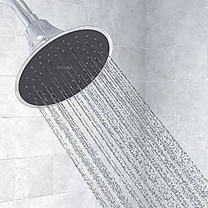 VivaSpring Filtered Shower Head FSH25-CB in Chrome Finish with Obsidian face and Wide Rain Spray | for softer skin and hair | 6 month filter FF-15 | Certified Filtration