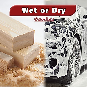 Sdanbom Sanding Block Kit 7PC with TearBlock and Sandpaper - Wet or Dry Auto Body Sanding Blocks for Woodworking Automotive Car Bodywork, Light, Flexible, Hard, Black