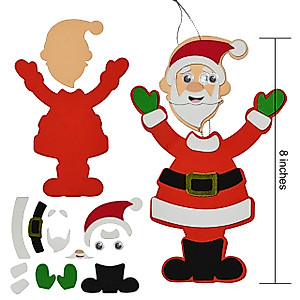 JOYIN 24 Pcs Christmas Crafts Kits Foam Character Art and Craft Set in 6 Different Designs Christmas Hanging Ornaments Holiday Decorations Party Favors Supplies