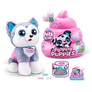 Pets Alive Pooping Puppies (Husky) by ZURU Surprise Puppy Plush, Ultra Soft Plushies, Interactive Toy Pets, Electronic Pet Puppy for Girls and Children