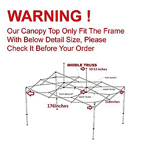 ABCCANOPY Replacement Canopy Top for Pop Up Canopy Tent (10x15, Red Stripe)