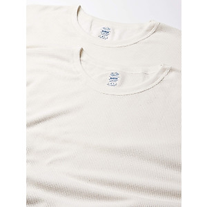 Fruit of the Loom Men's Classic Midweight Waffle Thermal Underwear Crew Top (1 & 2 Packs), Natural/Natural, Large Classic Midweight Waffle Thermal Underwear Crew Top, Natural/Natural (2-Pack), Large