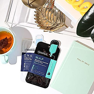 Mediheal Official [Korea's No 1 Sheet Mask] - 5 Pack D.N.A Hydrating Protein Mask/Jojoba Oil & Squalane & Ceramide Contained Skin Nourishing Facial Mask, Bamboo Cellulose Sheet with Creamy Essence