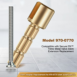 Dreyoo 1 Pack Stem Adapter, Replacement for 970-0770 Plumbing Equipment Compatible with Pfister Securepfit Trims, Shower Handle Stem Extension Tub and Faucet Accessories Valve Extender Trim Repair