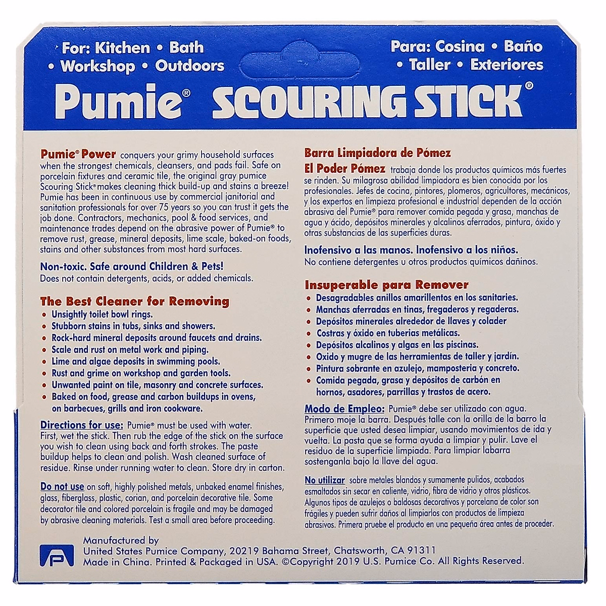 PUMIE Pack of 6 Pumice Stone for Toilet Cleaning, Heavy Duty Pumice Scouring Stick for Toilet Bowl Ring, Cleans Tough Toilet Stains & Hard Water Rings, Ideal for Cleaning Bathtubs, Sink, Pool & Grill
