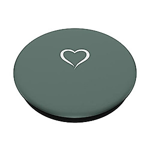 Sage Green Hand Drawn Heart Love Minimalist PopSockets Standard PopGrip
