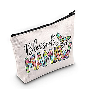 Blessed Mamaw Makeup Bag Mamaw Gift Grandma Cosmetic Bag Grandma Birthday Gifts Grandmother Gift (Mamaw Bag)
