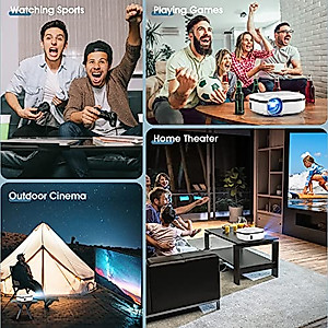 DBPOWER WiFi Mini Projector, 8500L WiFi Projector 1080P Full HD Supported & 240" Display Video Projector, Mini Portable Projector Movie Projector Compatible w/Phone/TV Stick/Laptop/PC/PS4